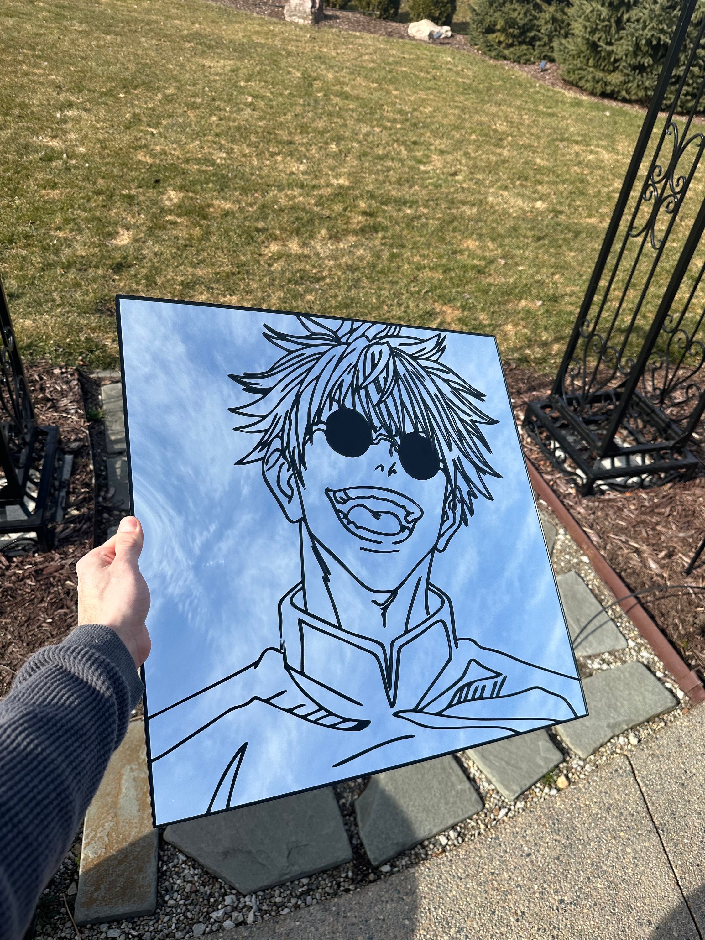 Anime Gojo Jujutsu Kaisen, Customized Mirrors, Custom Shape, Home Decor ...