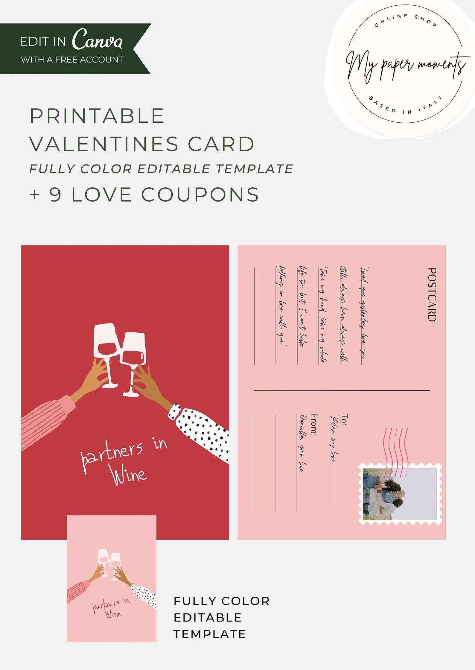 Valentine Card, Printable Valentine Friendship, Printable Valentine ...
