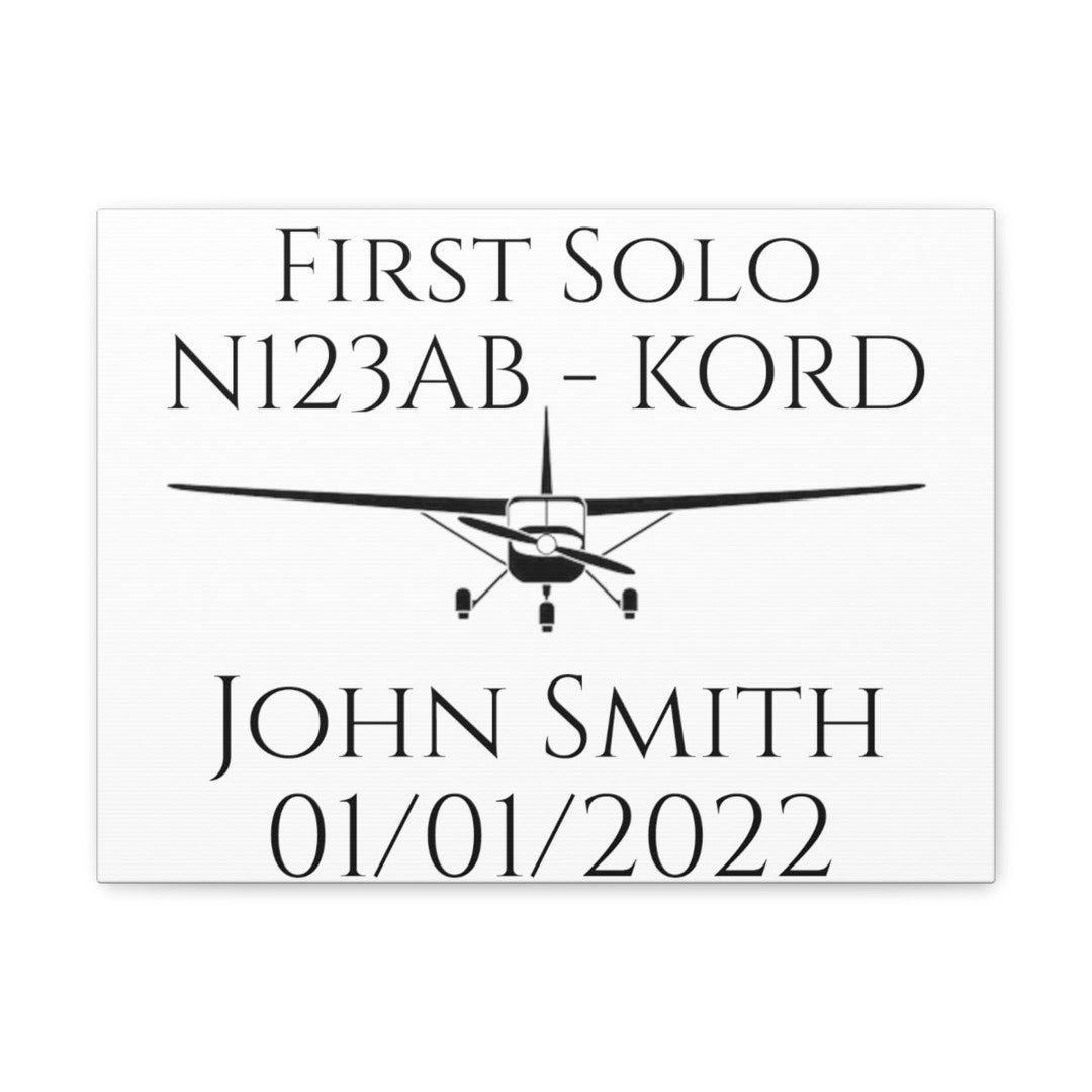 Pilot First Solo Canvas Aviation Gift - Etsy