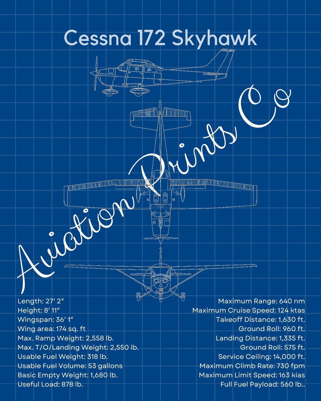 Cessna 172 Skyhawk Blueprint Digital Download - Etsy