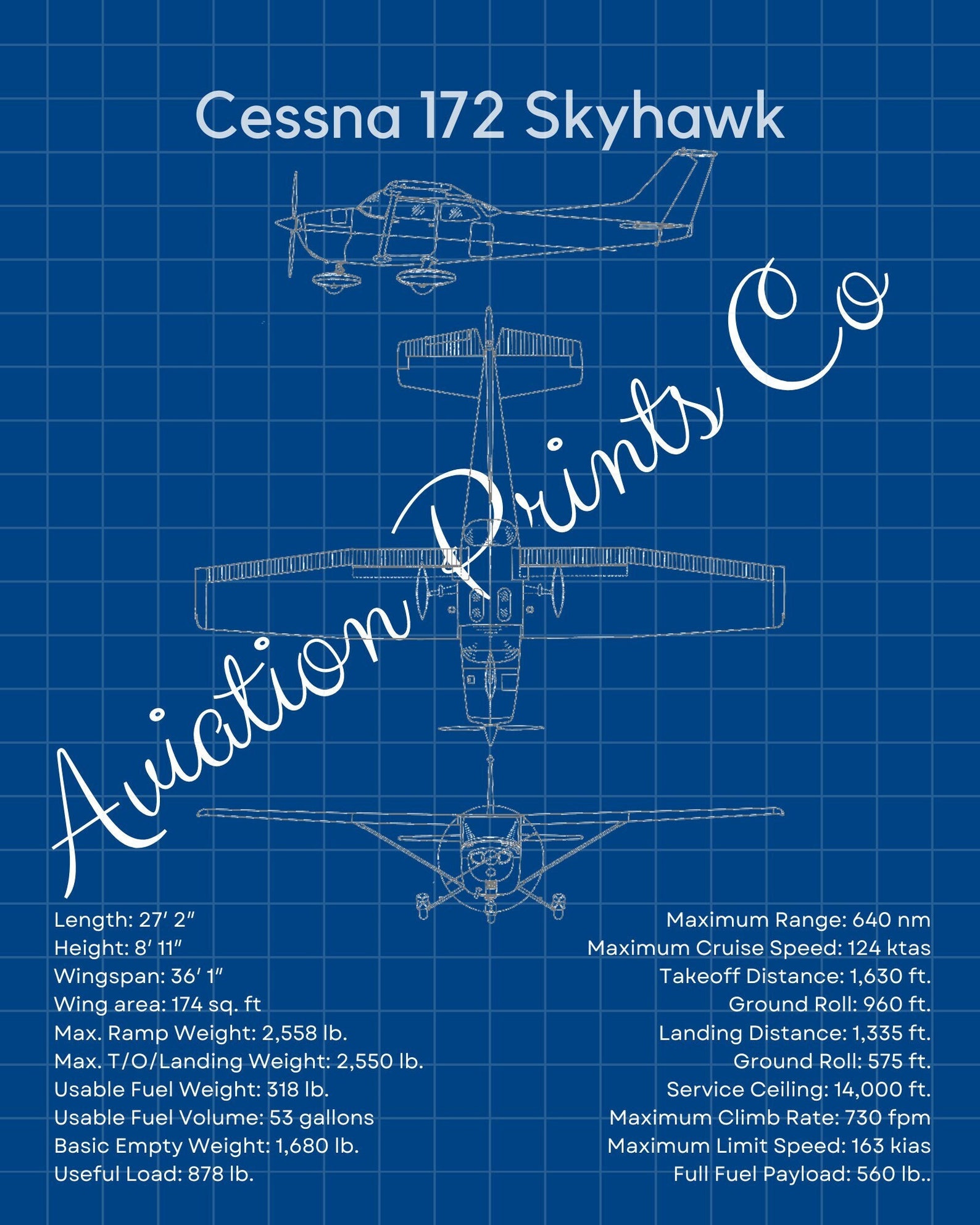 Cessna 172 Skyhawk Blueprint Descarga digital - Etsy México