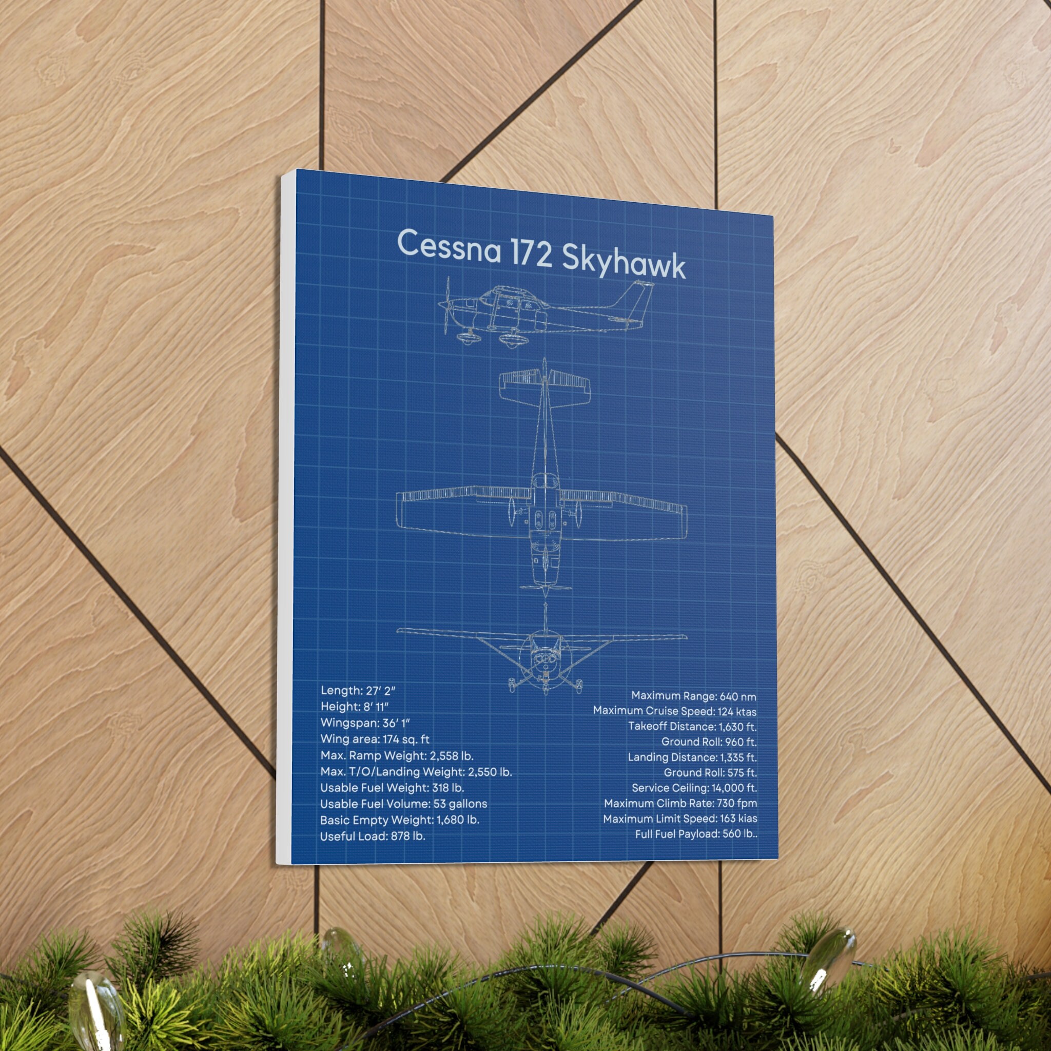 Pilot Canvas Airplane Cessna 172 Skyhawk - Etsy