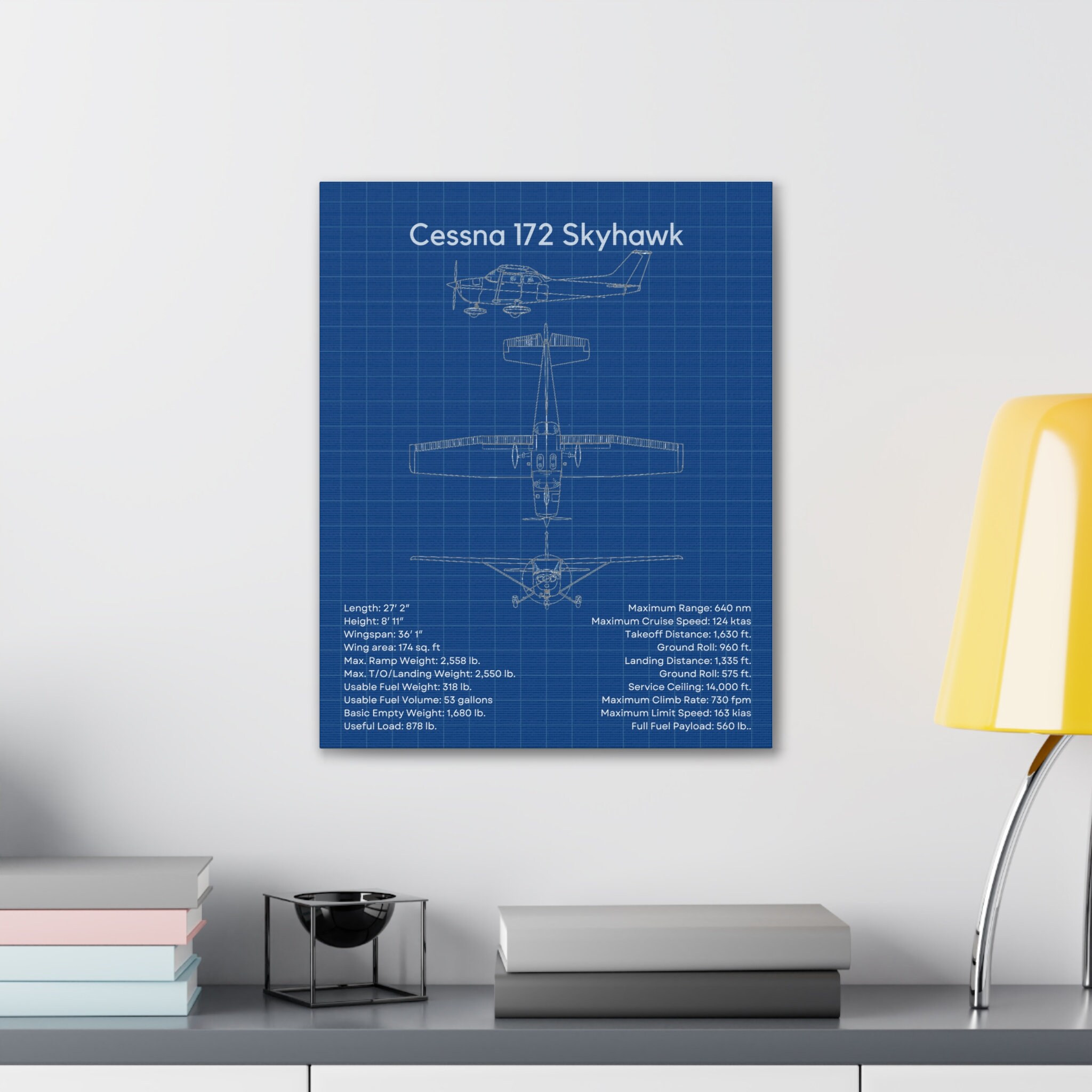 Pilot Canvas Airplane Cessna 172 Skyhawk - Etsy