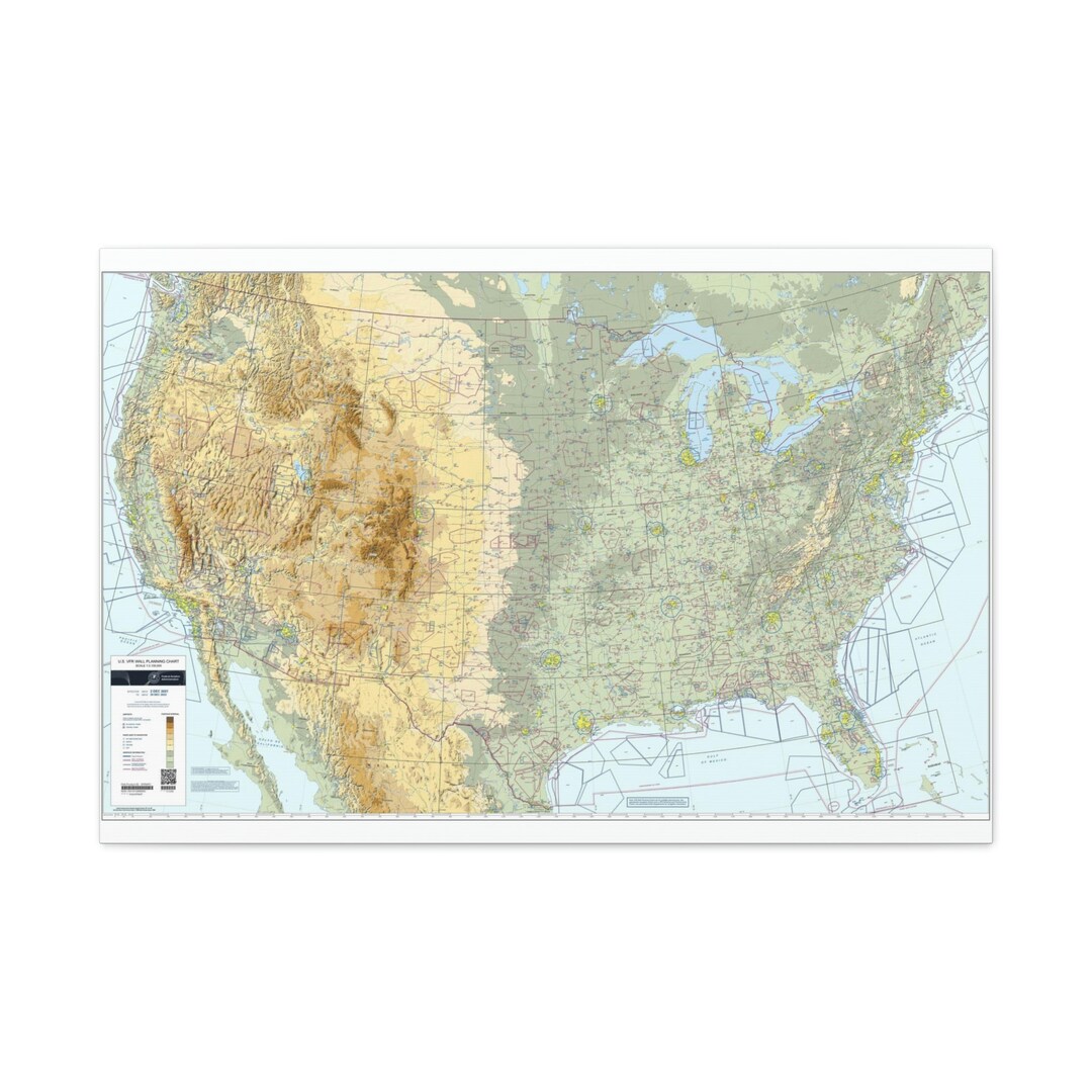 Pilot VFR Map Canvas - Pilot Gift - Etsy