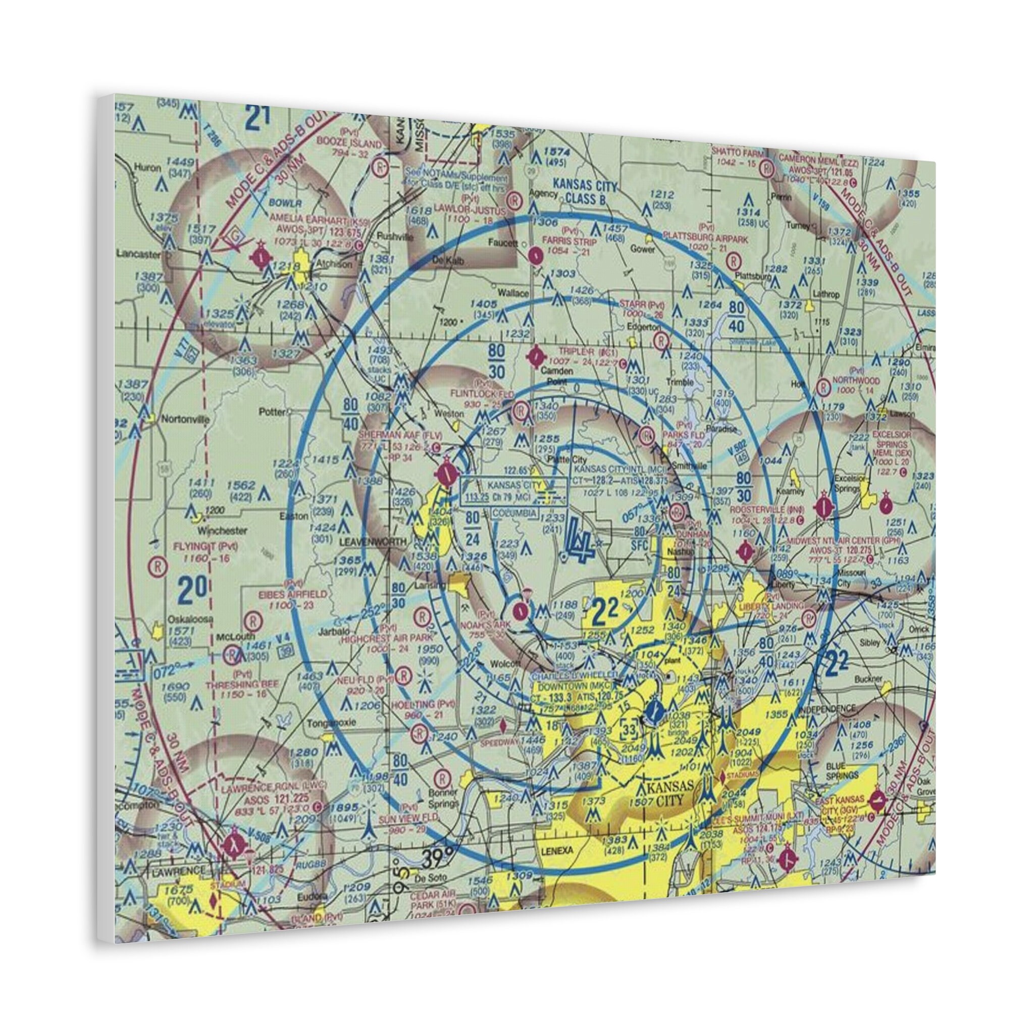 Custom Pilot Sectional Airspace Canvas Pilot Gift Custom Sectional ...