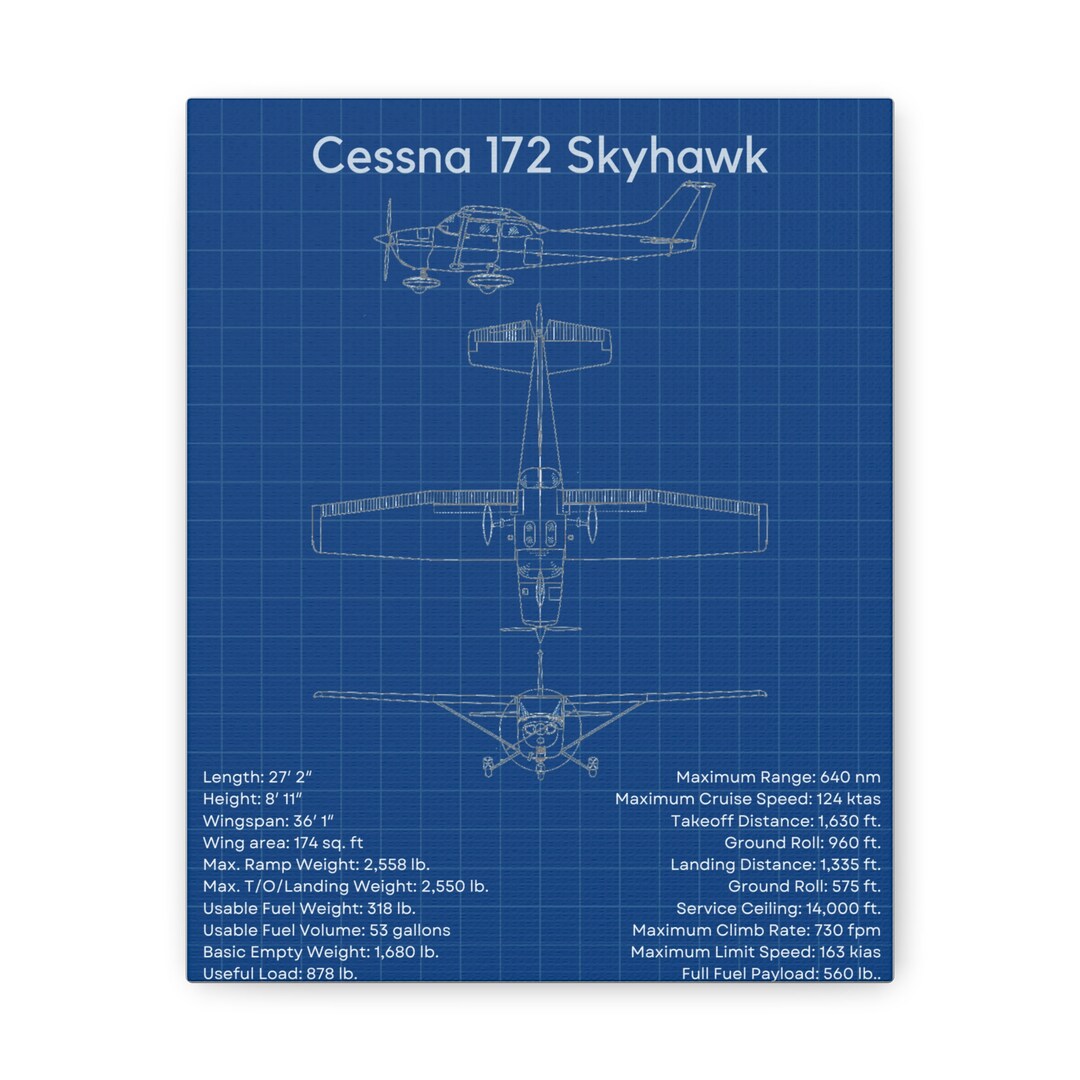 Pilot Canvas Airplane Cessna 172 Skyhawk - Etsy