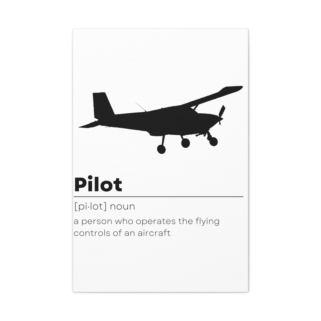 Pilot Definition Canvas Gallery Wraps Aviation Wall Art Pilot Wall Art ...