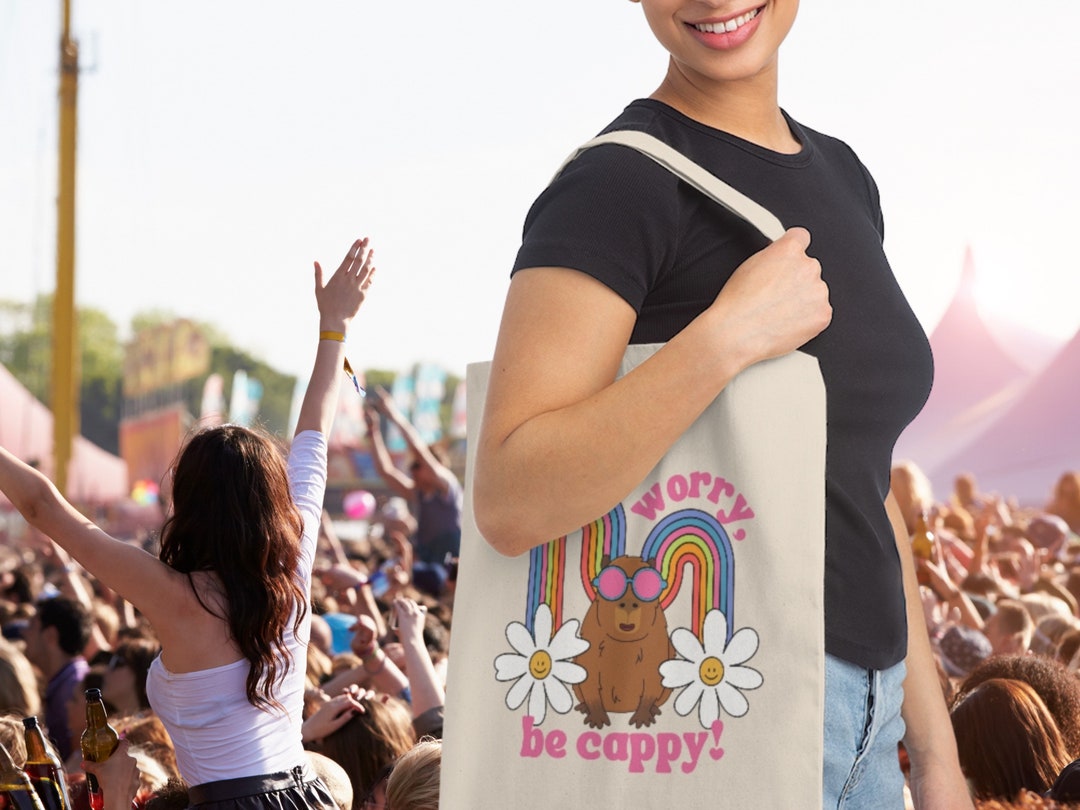 Capybara Tote Bag Hippy Dont Worry Be Cappy - Etsy