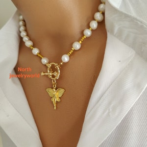 Unique Design Pearl Necklace, Personalized Jewelery With Precious ...