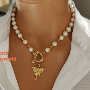 Unique Design Pearl Necklace, Personalized Jewelery With Precious ...