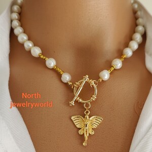 Unique Design Pearl Necklace, Personalized Jewelery With Precious ...