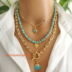 Handmade Stunning Blue Necklace Set, Elegant Jewelry for Women, Shiny ...