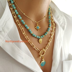 Handmade Stunning Blue Necklace Set, Elegant Jewelry for Women, Shiny ...