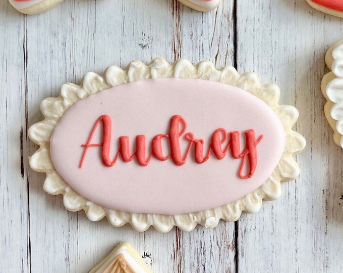 Audrey Name Plaque Cookie Cutter - Etsy