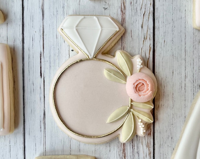 Floral Diamond Ring Cookie Cutter - Etsy