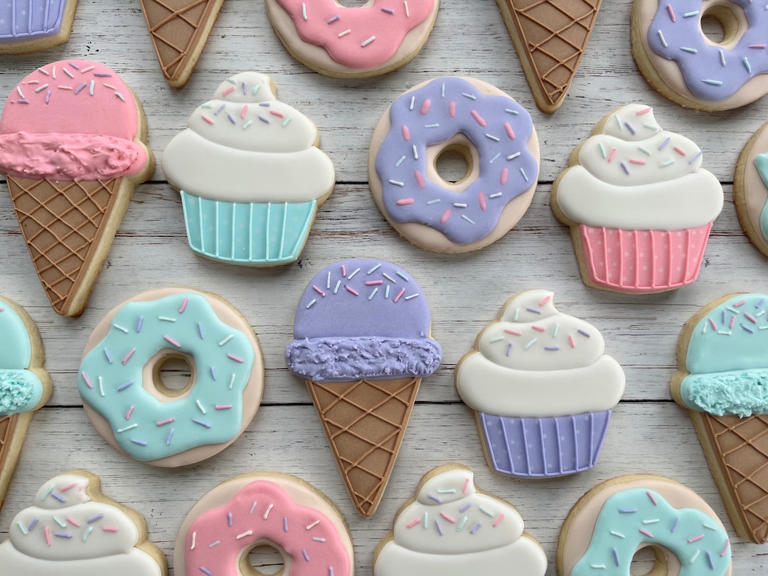 Sweets Cookie Cutter, Set of 3 Cookie Cutters, Donut, Ice Cream Cone ...