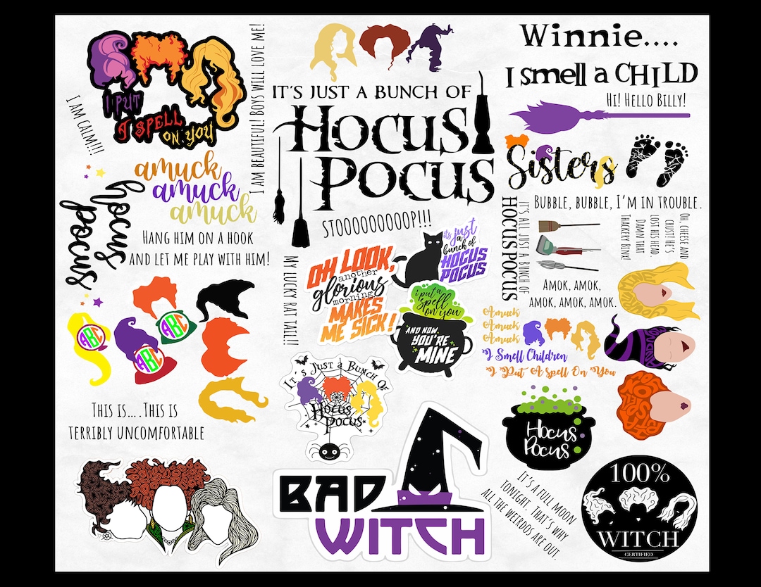 Hocus Pocus Tumbler Wrap PNG/SVG - Etsy