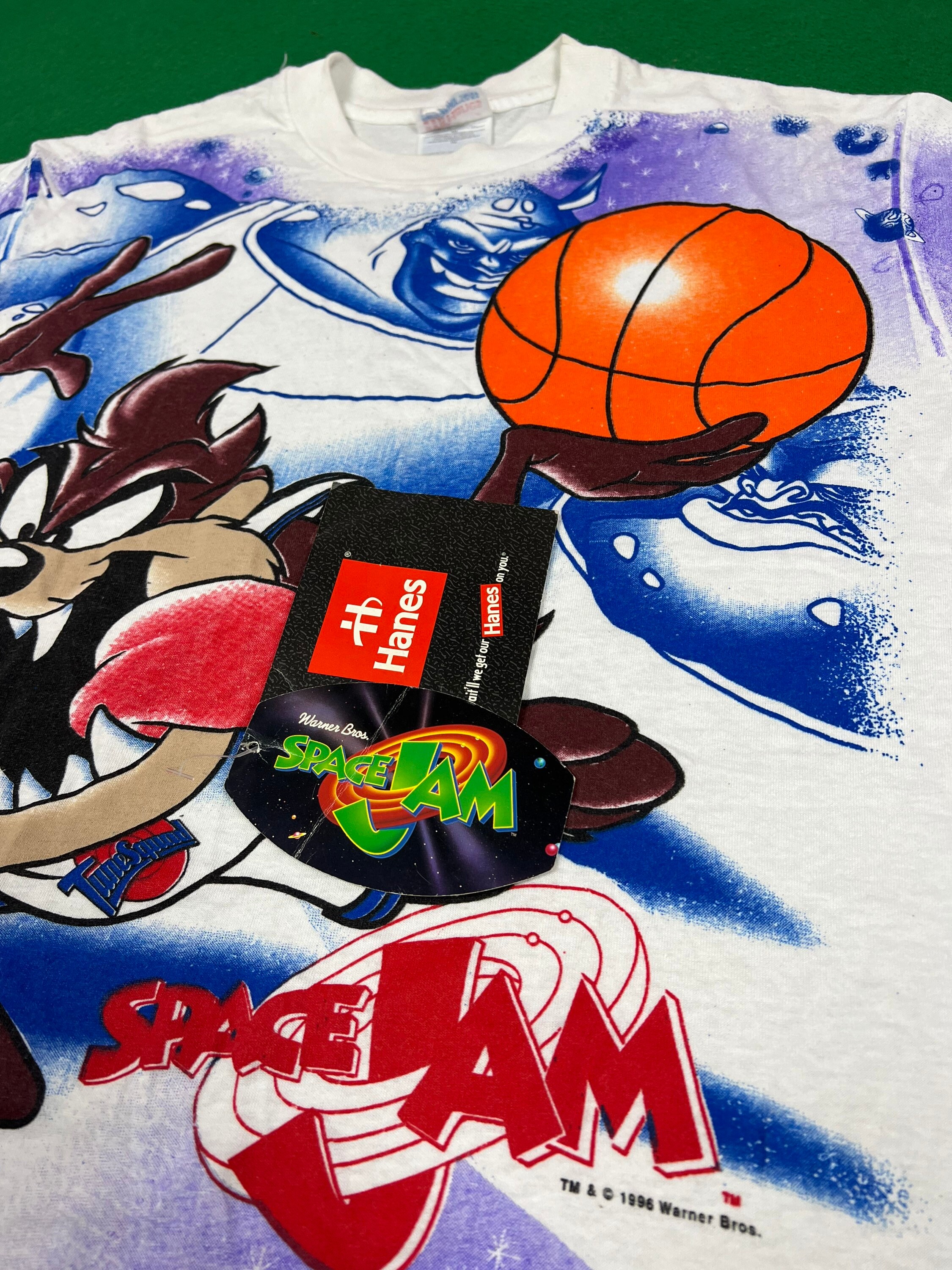 NOS 90s Vintage SPACE JAM Taz Full Print Tee Michel Jordan - Etsy