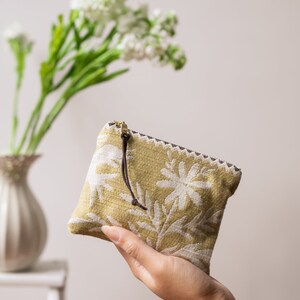 Folk Life Green Mini Pouch With Designer Upholstery Woven Cotton Fabric - Etsy