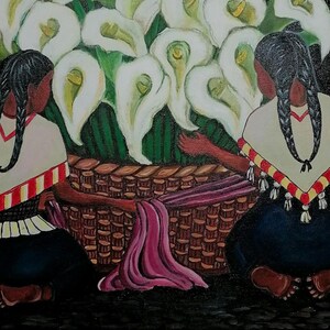 Famous Painting by Diego Rivera Flower Seller and Santa Anita Calla ...