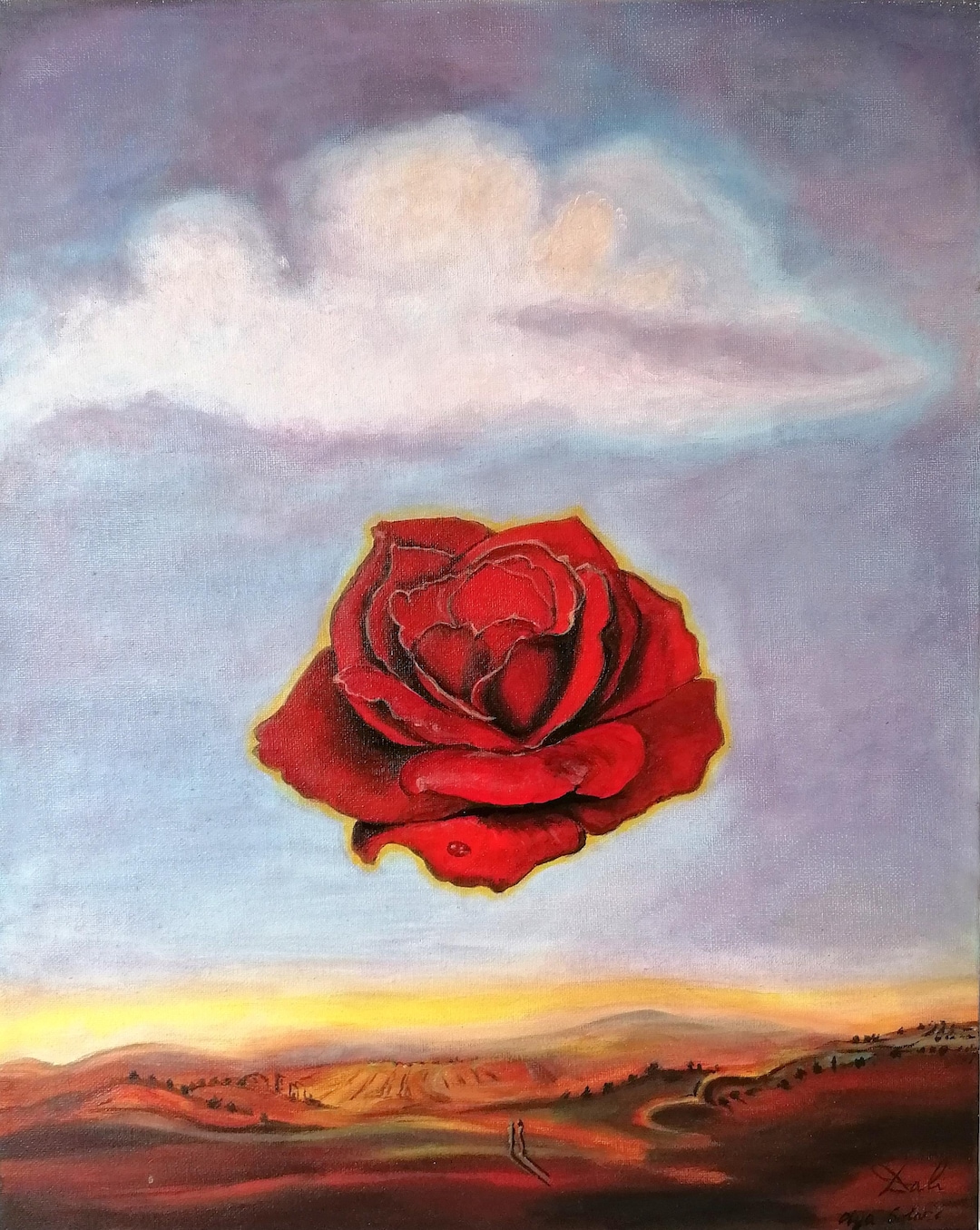 Meditative Rose Salvador Dali in Love Acrylic Painting Surrealism Home ...