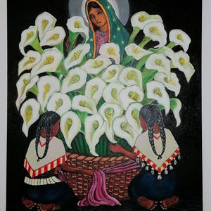 Famous Painting by Diego Rivera Flower Seller and Santa Anita Calla ...