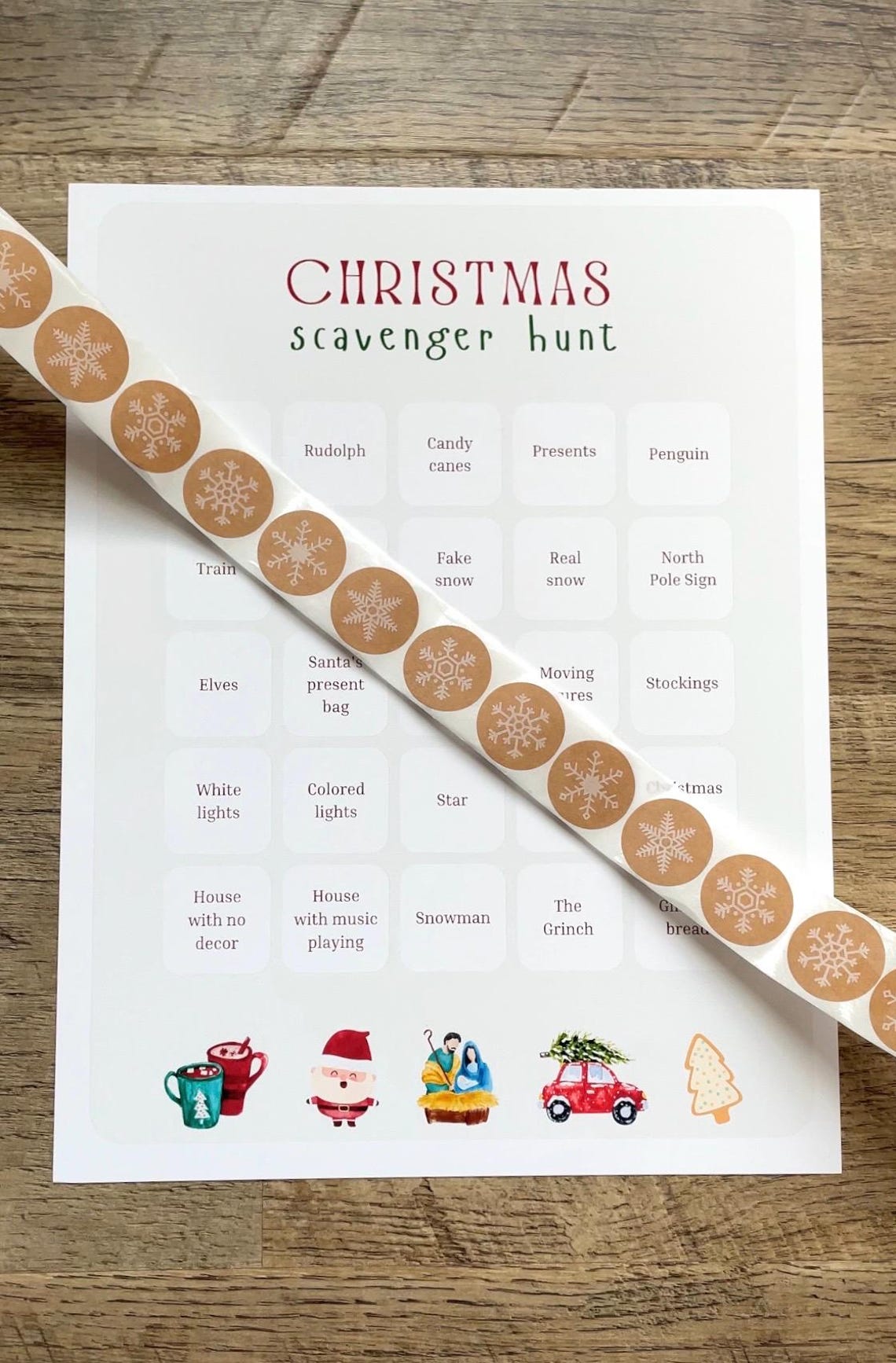 Christmas Scavenger Hunt Activity Sheet for Families and Kids With ...