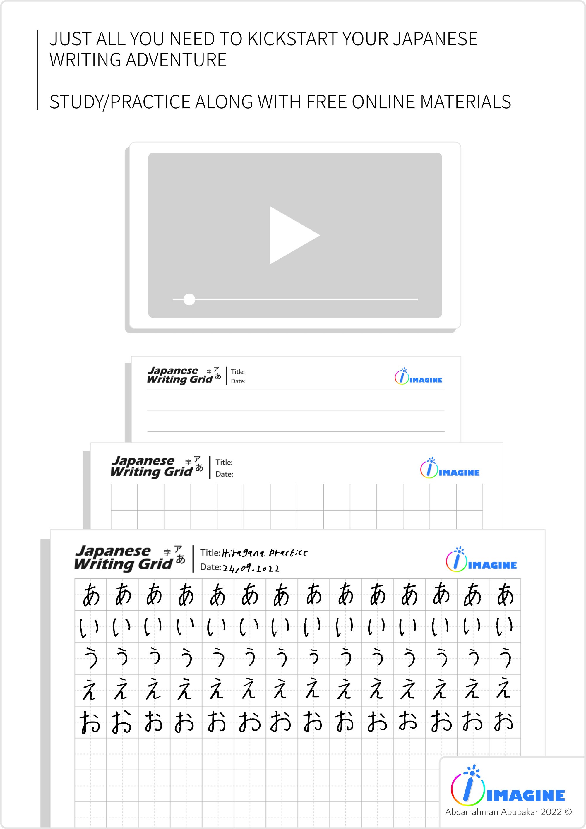 Japanese Writing Grid Practice Kanji Hiragana Katakana - Etsy UK