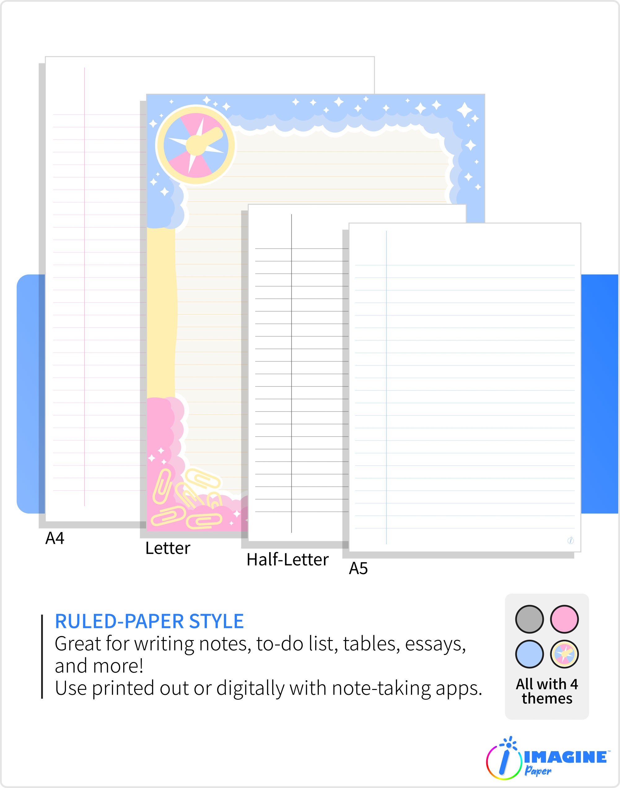 Cute Essential Grids – Grid Paper, Dot Paper, Lined Paper, Graph Paper ...