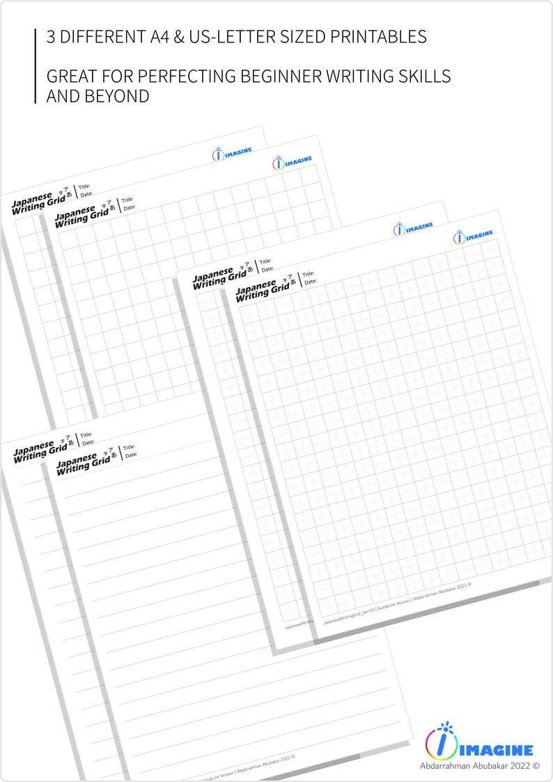 Japanese Writing Grid Practice Kanji Hiragana Katakana - Etsy UK