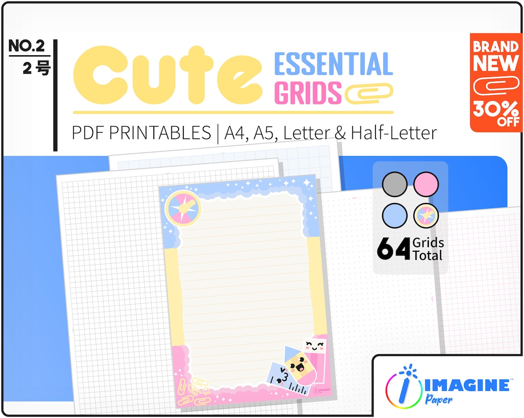 Cute Essential Grids Grid Paper Dot Paper Lined Paper - Etsy