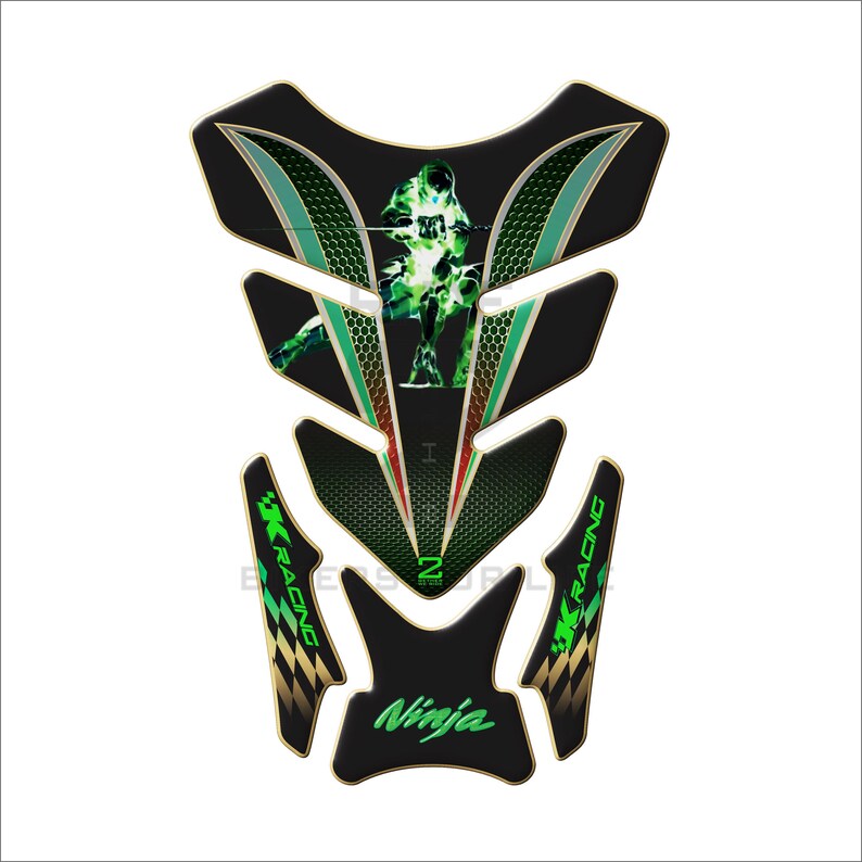 Kawasaki Ninja Green and Gold Motor Bike Tank Pad / Protector - Etsy