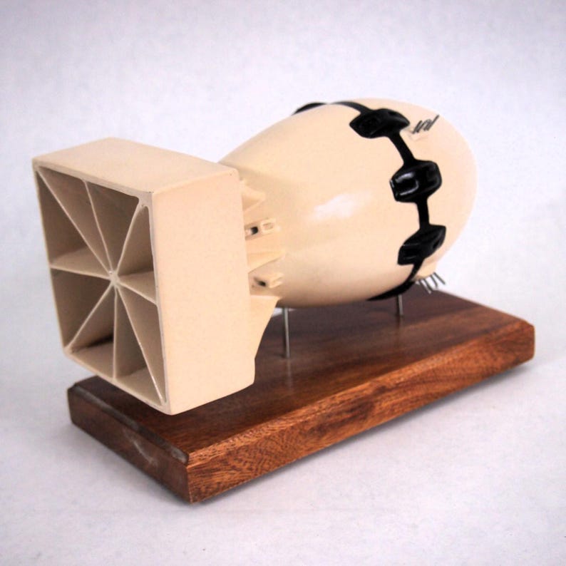 Vintage Wood 'fat Man' Atomic Bomb Desk Model - Executive Display Piece ...