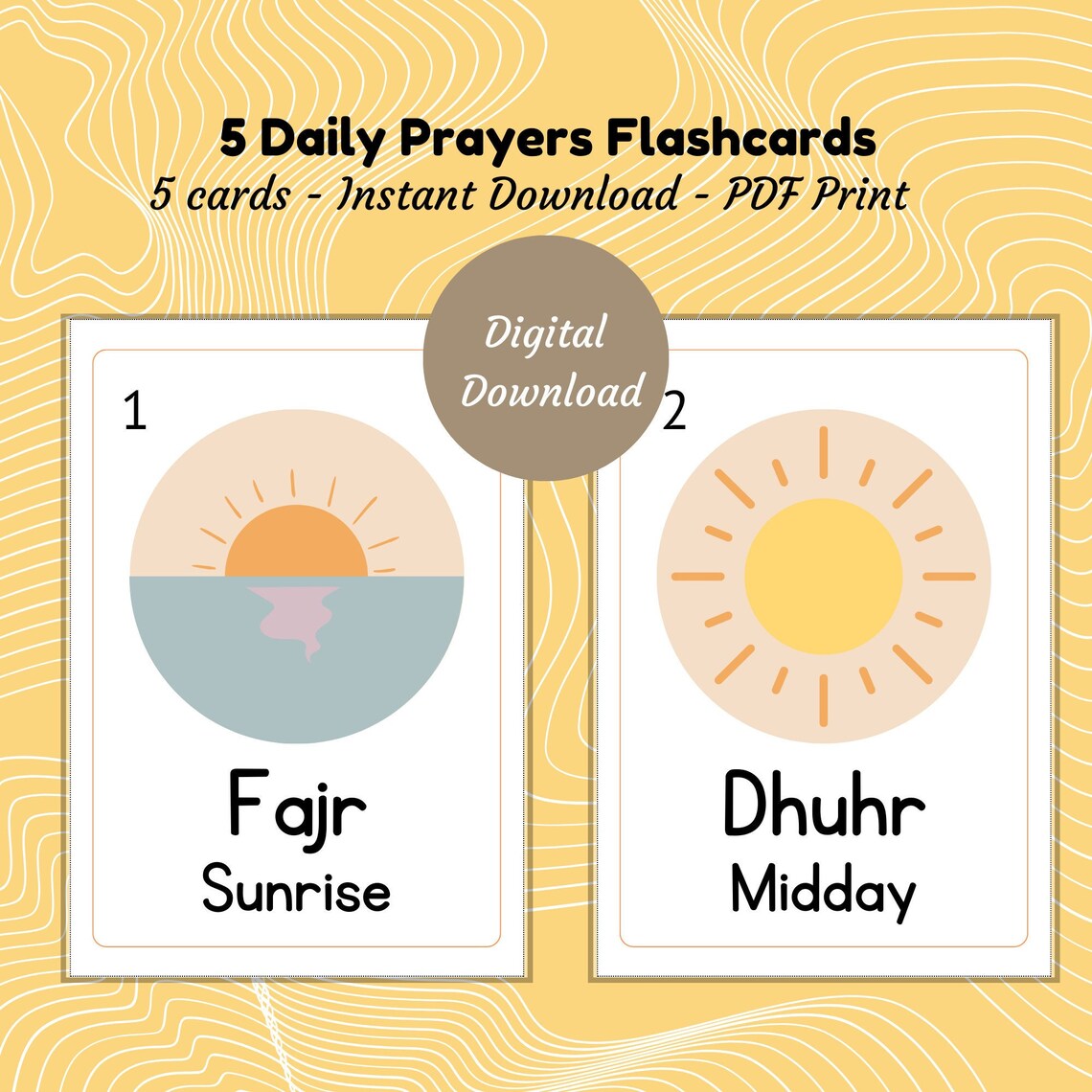 5 Daily Prayer Salah Flashcards Monterssori for Preschool Toddler ...