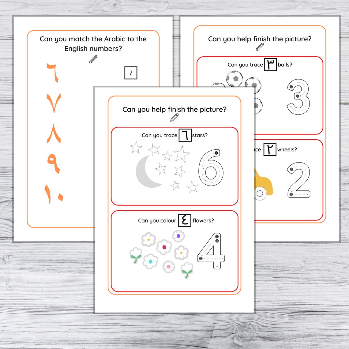 Arabic Numbers Activity Sheet Pack 1-10 Arabic Number Learning Work ...