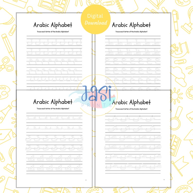 Arabic Alphabet Practice Work Sheet Arabic Letters Tracing Letters ...