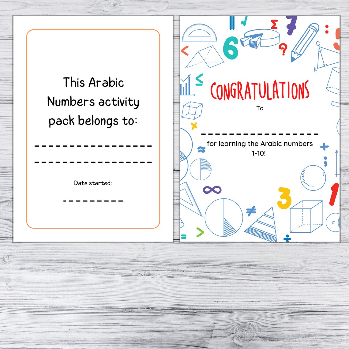 Arabic Numbers Activity Sheet Pack 1-10 Arabic Number Learning Work ...