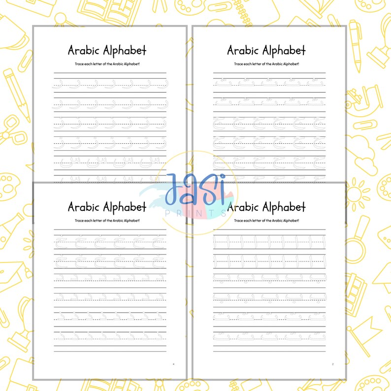 Arabic Alphabet Practice Work Sheet Arabic Letters Tracing Letters ...