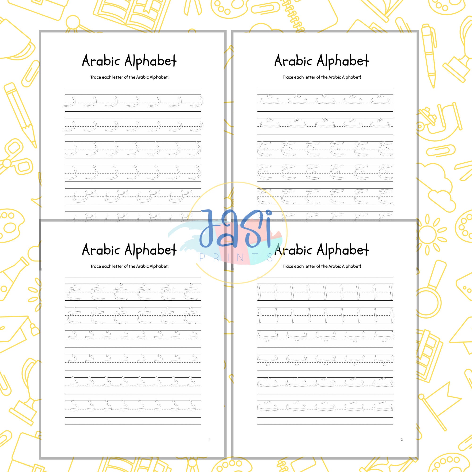 Arabic Alphabet Practice Work Sheet Arabic Letters Tracing Letters ...