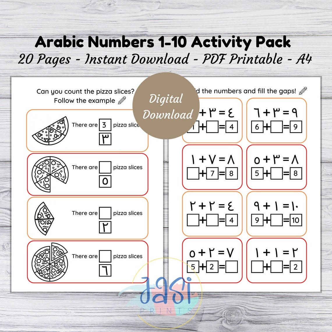 Arabic Numbers Activity Sheet Pack 1-10 Arabic Number Learning Work ...
