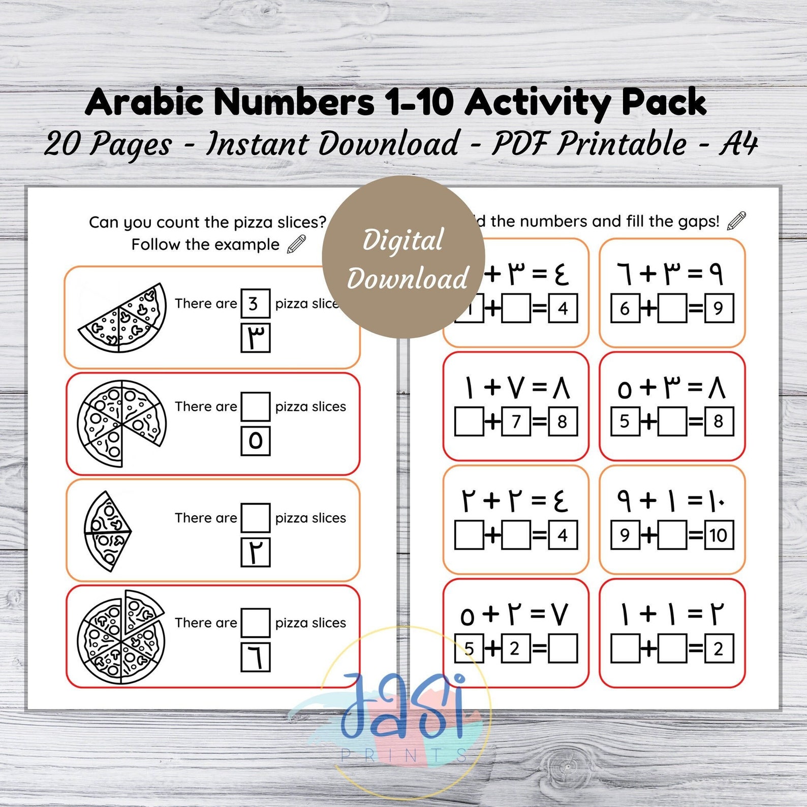 Arabic Numbers Activity Sheet Pack 1-10 Arabic Number Learning Work ...