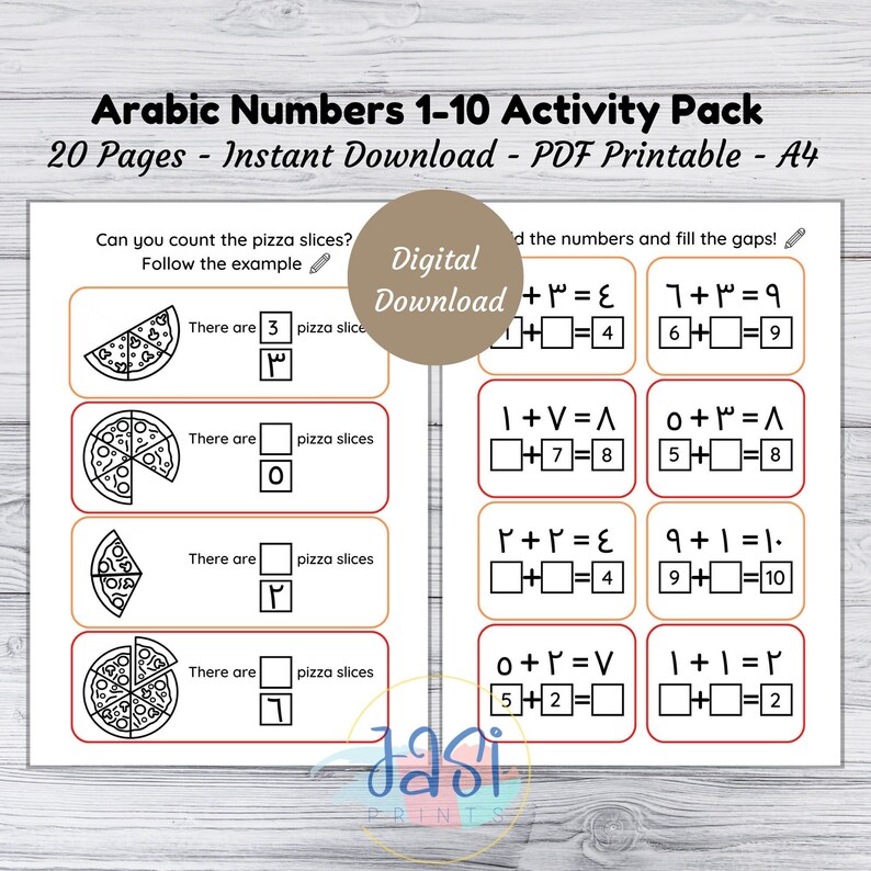 Arabic Numbers Activity Sheet Pack 1-10 Arabic Number Learning Work ...
