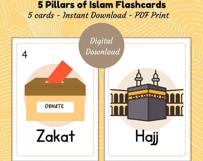 5 Pillars of Islam Islamic Flashcards & Lesson Ideas for Muslims ...