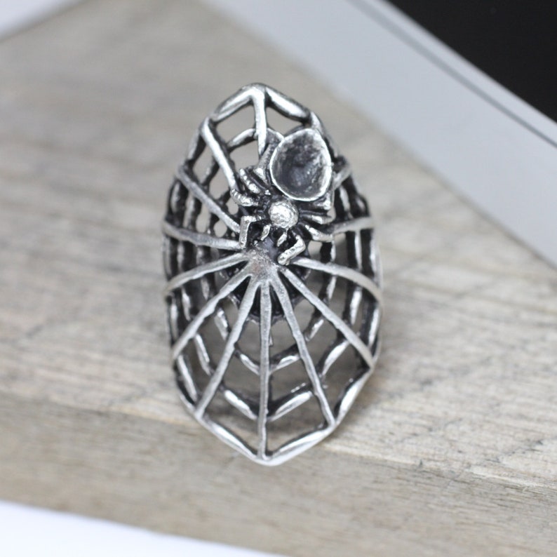 Spider Web Ring - Witchy Jewelry - Stacking Rings - Sterling Silver Web ...