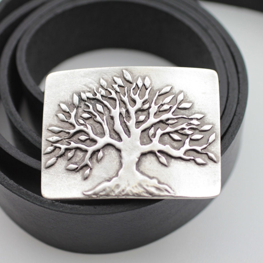 Vintage Engraved Tree Belt Buckle - Landscape - Giving Vintage Engraved Tree Belt Buckle - Landscape - Giving