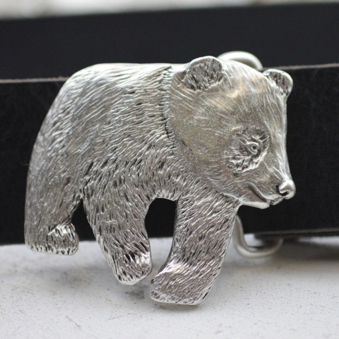 Antique Silver Bear Belt Buckle for Unisex Belt Animal - Etsy UK