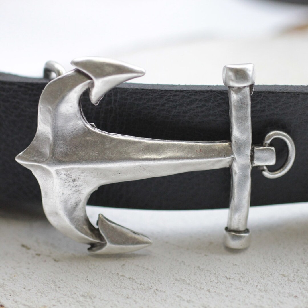 Silver Anchor Buckle, Sailing Belt Suspenders, Nautical Belt Buckle ...