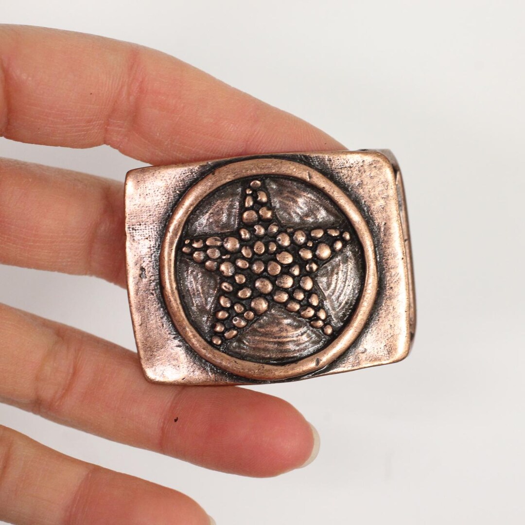 Copper Star Belt Buckle, Metal Belt Buckle, Rectangle Buckle, Jeans ...