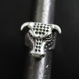 Silver Bull Ring, Texas Longhorns, Animal Ring, Large Bull Head Ring ...