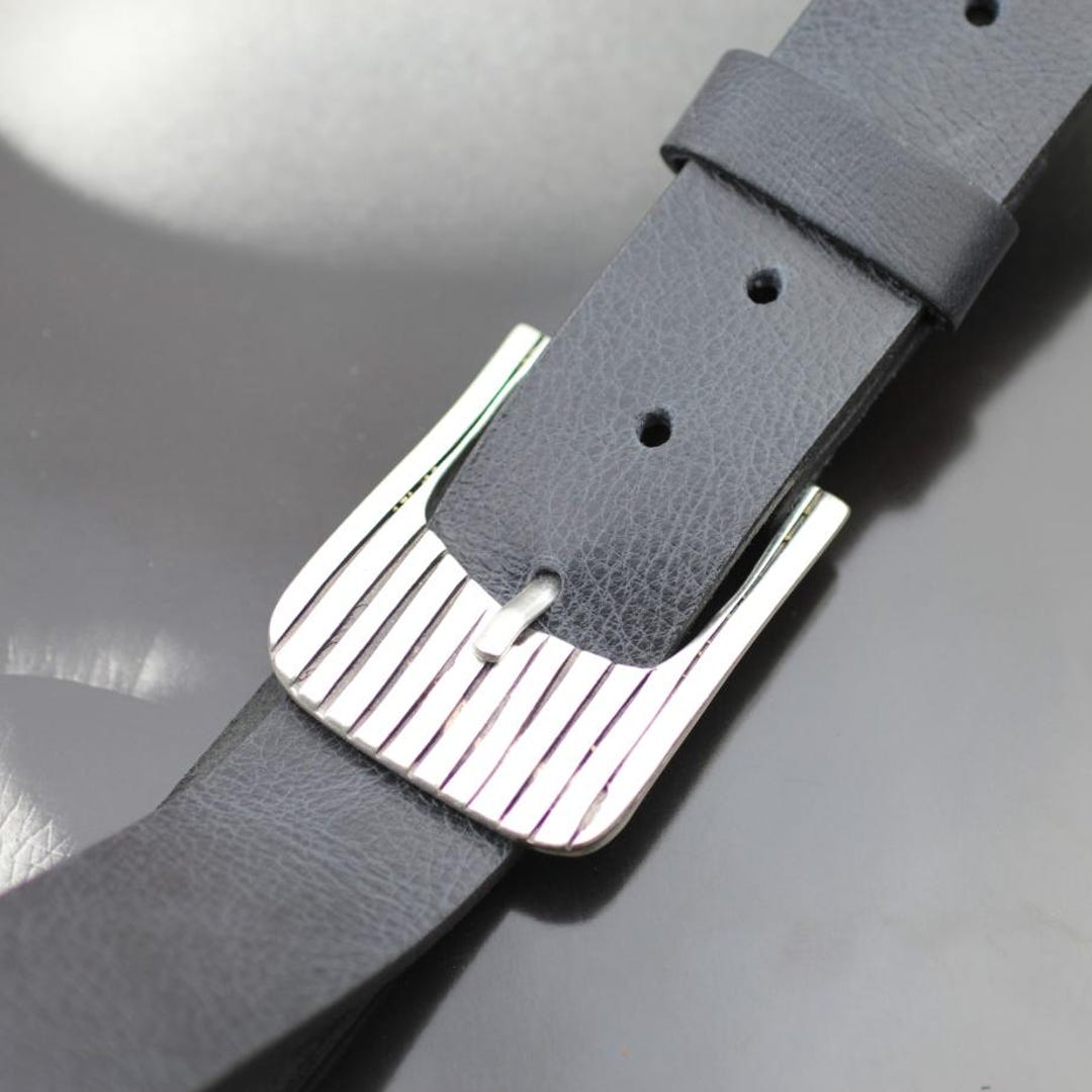 Silver Hammered Belt Buckle, Modern Belt Buckle, Rectangle Belt Buckle ...